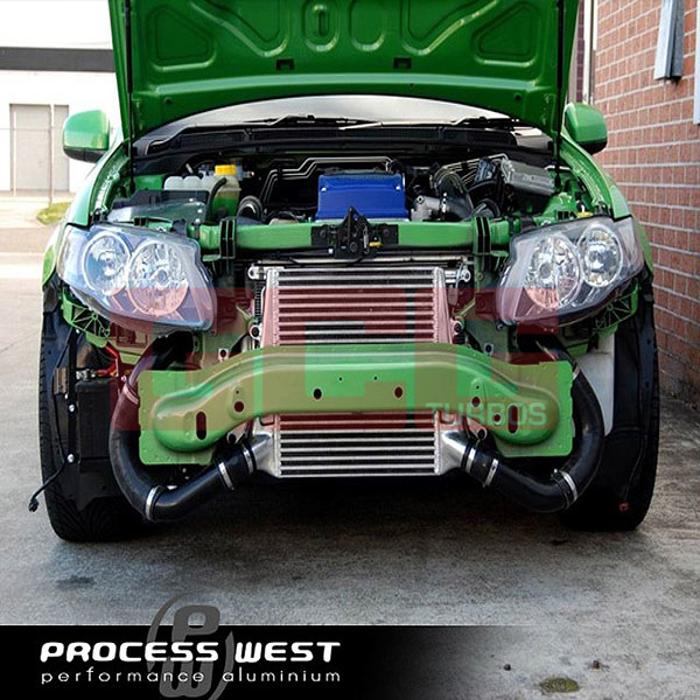 Process West Intercooler Kit Ford FG Stage 2 (Raw Cooler - Black Piping)